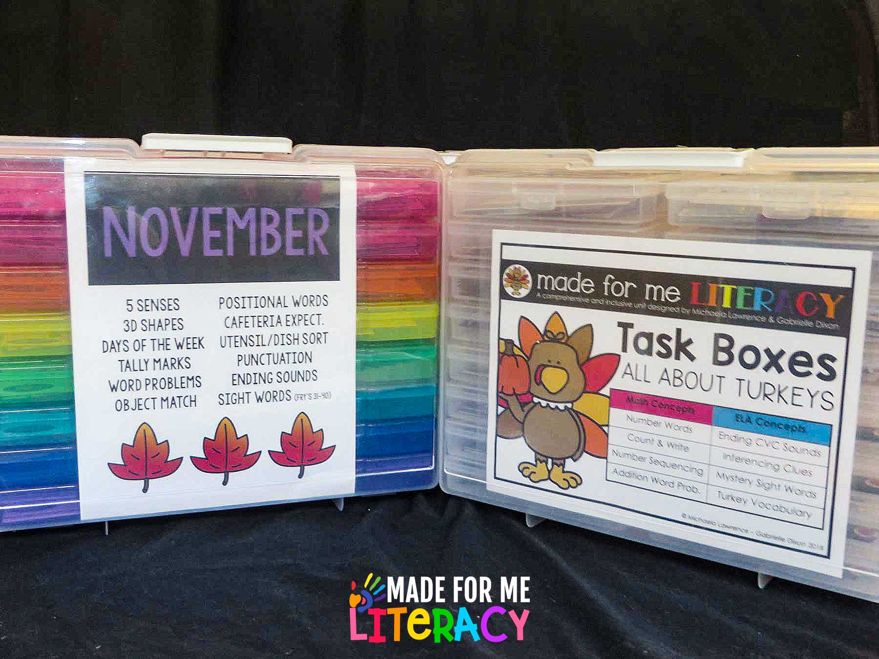Storage solutions for Made For Me Literacy in an ABA Based Autism Classroom