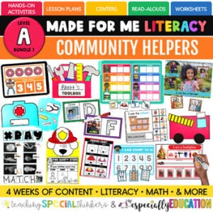 Community Helpers Unit For K-1st Grade Special Education